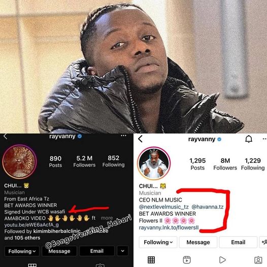Rayvanny raises eyebrows as he deletes WCB Wasafi from his Bio ...