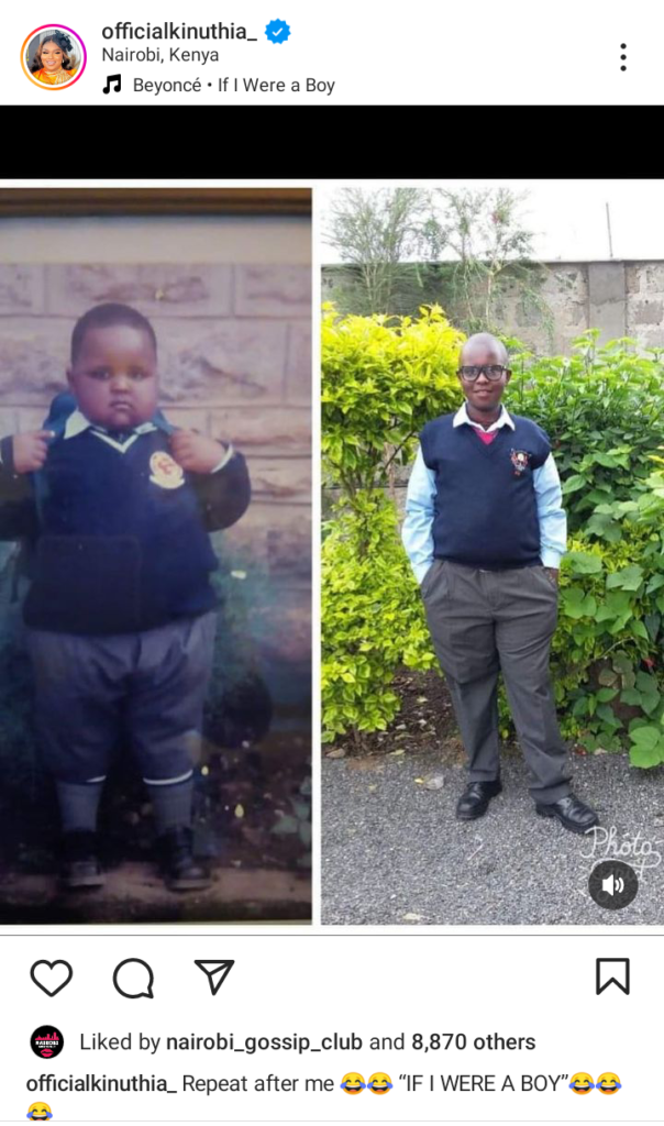 Official Kinuthia posts photos of himself while he was young & wearing school uniforms ...